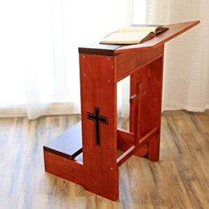 Guangshuohui Prayer Bench Stool,Prayer's Kneeler Pads Wooden Church Prayer Bench Stool Table Chair Padded Kneeler Shelf Folding, Prayer Bench for Kneeling at Home (20" x25'x32'H (50x65x80cm H))