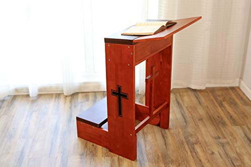 Guangshuohui Prayer Bench Stool,Prayer's Kneeler Pads Wooden Church Prayer Bench Stool Table Chair Padded Kneeler Shelf Folding, Prayer Bench for Kneeling at Home (20" x25'x32'H (50x65x80cm H))