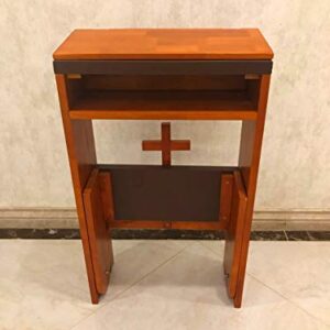 Guangshuohui Prayer Bench Stool,Prayer's Kneeler Pads Wooden Church Prayer Bench Stool Table Chair Padded Kneeler Shelf Folding, Prayer Bench for Kneeling at Home (20" x25'x32'H (50x65x80cm H))