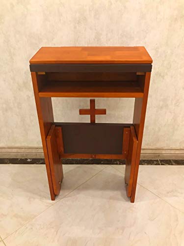 Guangshuohui Prayer Bench Stool,Prayer's Kneeler Pads Wooden Church Prayer Bench Stool Table Chair Padded Kneeler Shelf Folding, Prayer Bench for Kneeling at Home (20" x25'x32'H (50x65x80cm H))