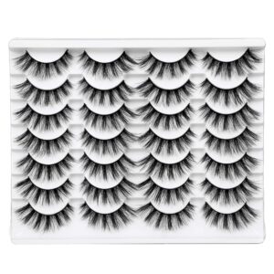 newcally false eyelashes wispy natural cat eye lashes faux mink lashes fake eyelashes soft 3d medium length light volume 14 pairs pack