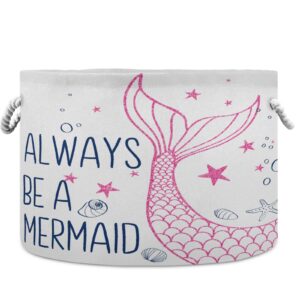 visesunny storage basket mermaid tail nursery hamper basket clothes toy storage organizer bin box collapsible laundry bag for kid room,playroom,bathroom,living room,dorm,office