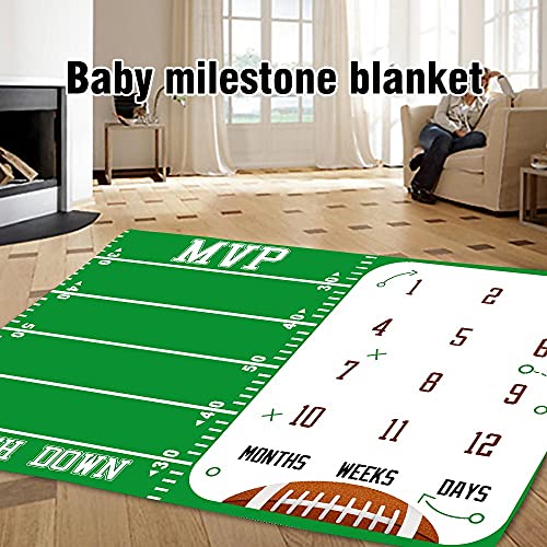 LYLYCTY Baby Monthly Milestone Blanket Football Sports Months Blanket for Toddler Photography Background Prop 60"x40" BTLSLY49