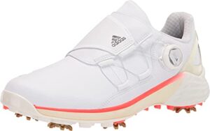 adidas women's zg21 boa golf shoes, footwear white/core black/solar red, 11