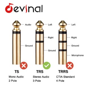 Devinal 1/4 inch to 3.5mm Female Long Headphone Extension Cable, 6.35mm to 3.5mm (1/8" inch) Female TRS Adapter, Quarter inch to Minijack Female Stereo Cord Converter Connector 10 feet/ 3M