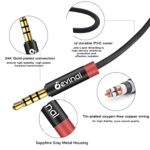 Devinal 3.5mm TRRS Headphone Extension Cable, 1/8" inch Female 4-Pole to Male Extension Cord, Mini-Jack Aux Stereo Audio Connector 10Ft/3M (2 Pack)