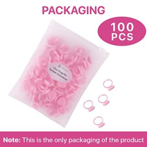 Glue Rings for Eyelash Extensions Glue Rings Pretty memory 100PCS Smart Lash Rings Blooming Eyelash Glue Holder Volume Fanning Cup for Lash Extension Supplies, Pink