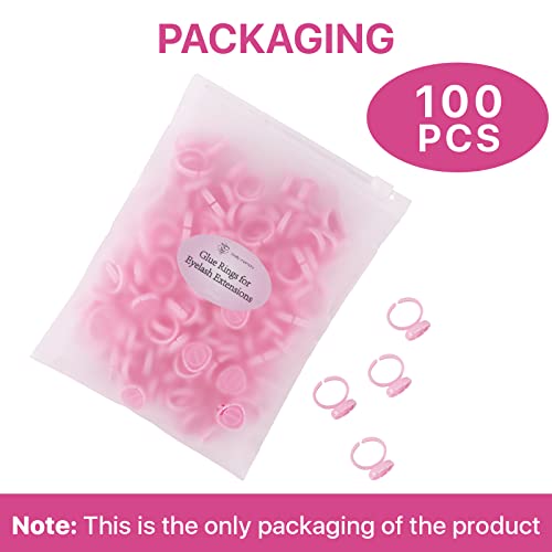 Glue Rings for Eyelash Extensions Glue Rings Pretty memory 100PCS Smart Lash Rings Blooming Eyelash Glue Holder Volume Fanning Cup for Lash Extension Supplies, Pink