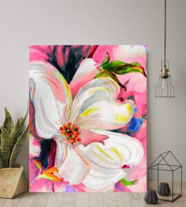 wall art modern flower still life plant magnolia print glam modern art poster print designer brand