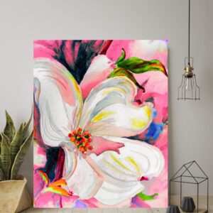 Wall Art Modern Flower Still Life Plant Magnolia Print Glam Modern Art Poster Print Designer Brand