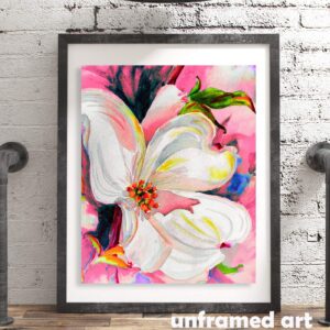 Wall Art Modern Flower Still Life Plant Magnolia Print Glam Modern Art Poster Print Designer Brand