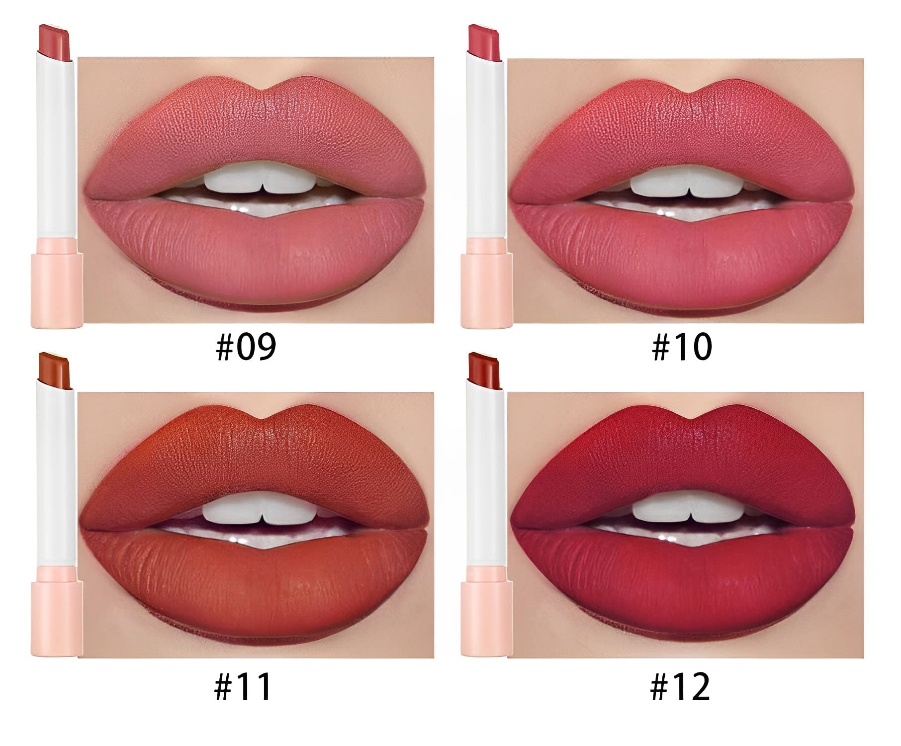 Eyret Mini Smoke Lipsticks Nude Cigarette Lipsticks Waterproof Lipsticks Smoke Tube Suit Matte Lipstick for Women and Girls(4Pcs) (C-Set C)