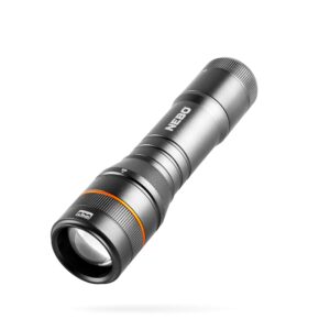 nebo newton 500 lumen powerful led handheld flashlight | aa battery powered compact waterproof flashlight