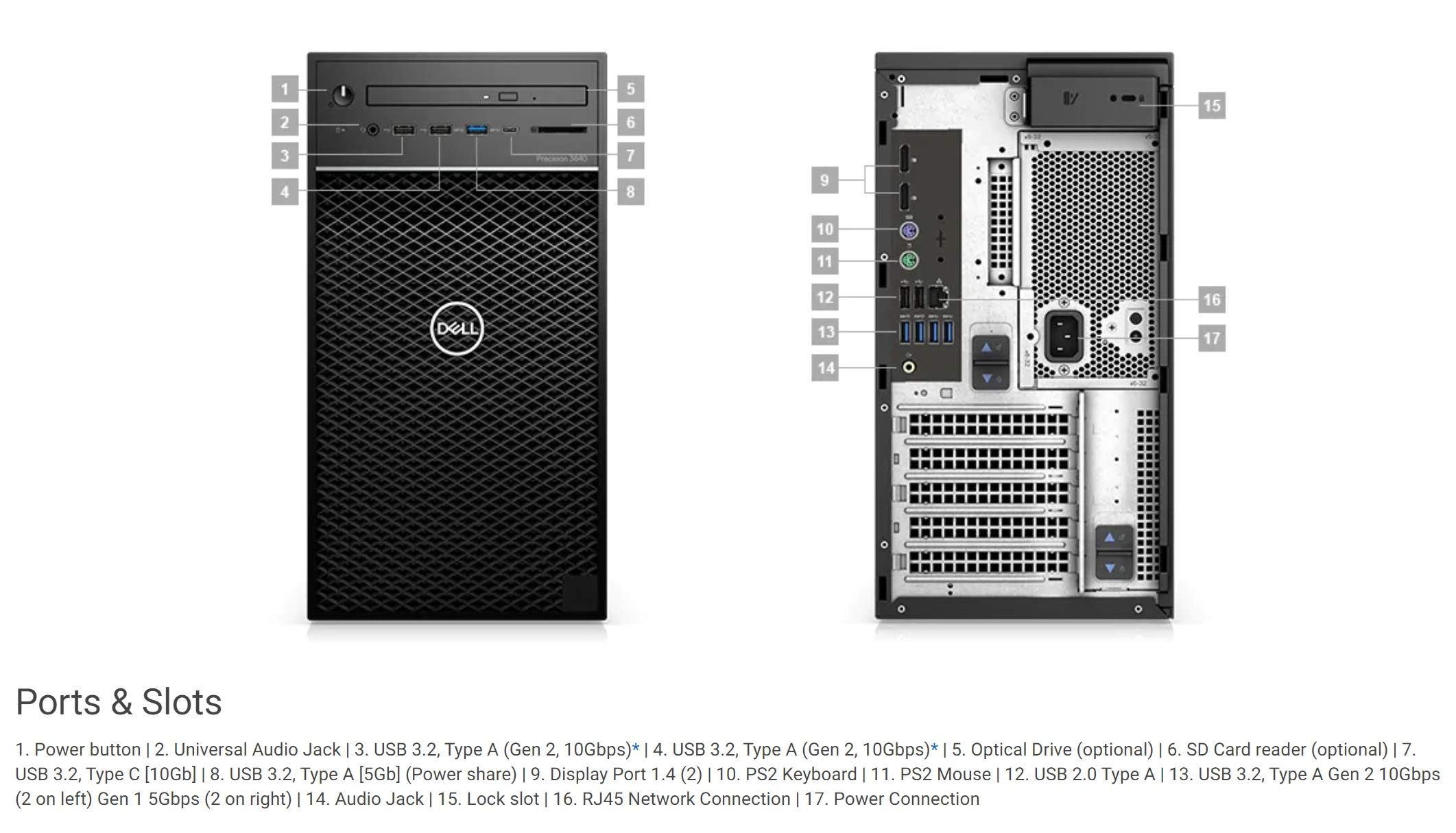 Dell Precision 3000 3640 Workstation - Core i7 i7-10700 - 16GB RAM - 512GB SSD - Tower