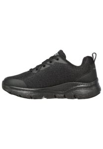 skechers women's arch fit sr sneaker, black textile synthetic, 10