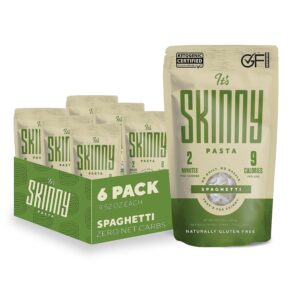 it’s skinny spaghetti — healthy, low-carb, low calorie konjac pasta — fully cooked and ready to eat shirataki noodles — keto, gluten free, vegan, and paleo-friendly (6-pack)