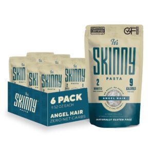 it’s skinny angel hair — healthy, low-carb, low calorie konjac pasta — fully cooked and ready to eat shirataki noodles — keto, gluten free, vegan, and paleo-friendly (6-pack)