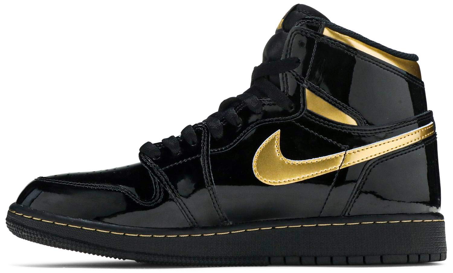 Jordan Mens Air Jordan 1 Retro High OG 555088 032 Black Metallic Gold - Size 8.5