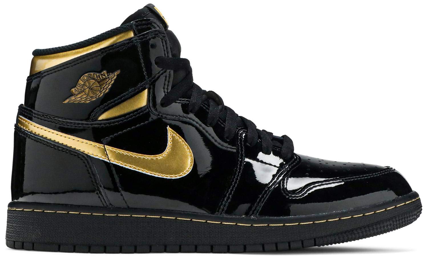 Jordan Mens Air Jordan 1 Retro High OG 555088 032 Black Metallic Gold - Size 8.5