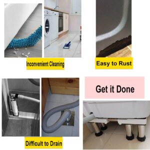 Anti-Skid Washing Machine Base Fridge Stand Multi-Functional Adjustable Base Washer and Dryer Stand Appliance Refrigerator Pedestal Stand with 4/8/12 Stainless Steel Feet YiHYSj