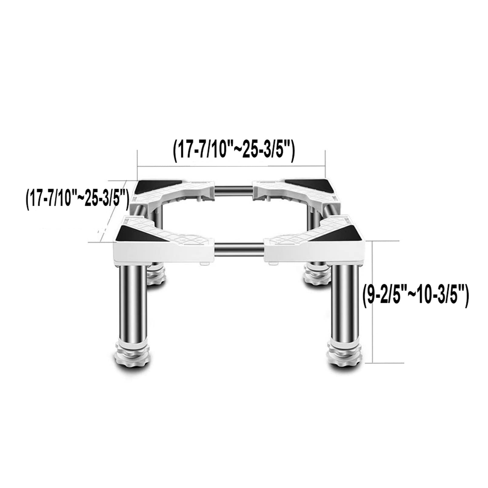 Anti-Skid Washing Machine Base Fridge Stand Multi-Functional Adjustable Base Washer and Dryer Stand Appliance Refrigerator Pedestal Stand with 4/8/12 Stainless Steel Feet YiHYSj