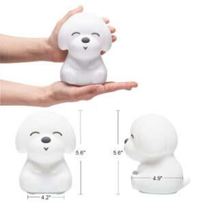 Kids Night Light, Remote Control Soft Silicone Puppy Dog Night Lamp Baby Nursery Night Lights Rechargeable, Color Changing Bedside Night Light for Children Infant Toddler Teen Girls Boys with Timer