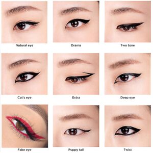 NewBang Double-sided headed Liquid Stamp Eyeliner Pen, Pencil with Eye Makeup Stamp Waterproof Double Sided Long Lasting Seal Eye-liner Stencils Long-Lasting Tattoo Makeup(6in1)