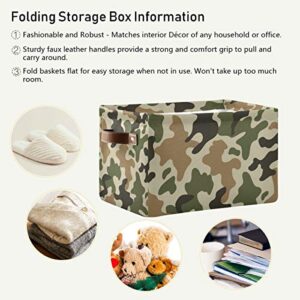 Storage Basket Cube Miltary Camo Camouflage Large Collapsible Toys Storage Box Bin Laundry Organizer for Closet Shelf Nursery Kids Bedroom,15x11x9.5 in,1 Pack