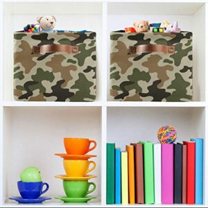 Storage Basket Cube Miltary Camo Camouflage Large Collapsible Toys Storage Box Bin Laundry Organizer for Closet Shelf Nursery Kids Bedroom,15x11x9.5 in,1 Pack