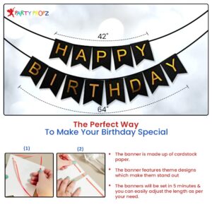 Party Propz Rubber Birthday Decorations Combo Banner With Confetti Balloons, Star Foil Balloons, Foil Curtain 1st 18Th 21st 25Th 50Th 60Th 30Th Decorations Rose Gold Decoration 68Pcs