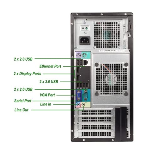 Dell Optiplex 7010 Tower Desktop Computer, Intel i7-3770 Upto 3.9GHz, HD Graphics 4000 4K Support, 16GB RAM, 2TB SSD, DisplayPort, HDMI, DVD, AC Wi-Fi, Bluetooth - Windows 10 Pro (Renewed)