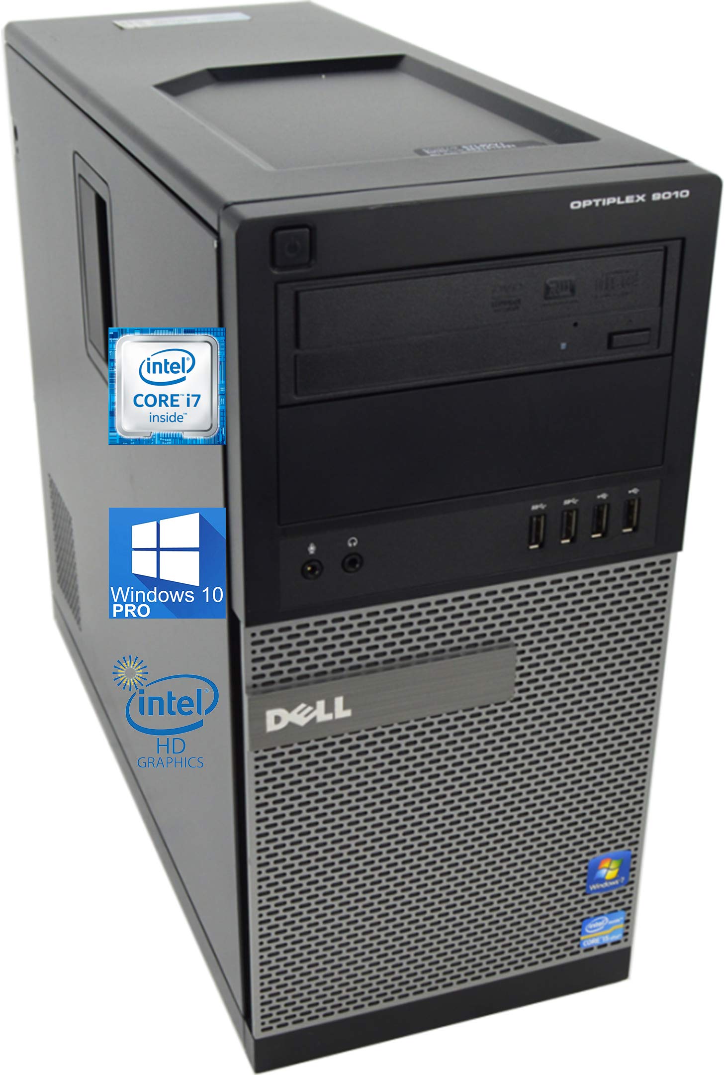 Dell Optiplex 7010 Tower Desktop Computer, Intel i7-3770 Upto 3.9GHz, HD Graphics 4000 4K Support, 8GB RAM, 2TB SSD, DisplayPort, HDMI, DVD, AC Wi-Fi, Bluetooth - Windows 10 Pro (RENEWED)