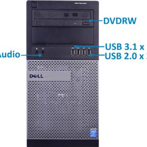 Dell Optiplex 7010 Tower Desktop Computer, Intel i7-3770 Upto 3.9GHz, HD Graphics 4000 4K Support, 8GB RAM, 2TB SSD, DisplayPort, HDMI, DVD, AC Wi-Fi, Bluetooth - Windows 10 Pro (RENEWED)