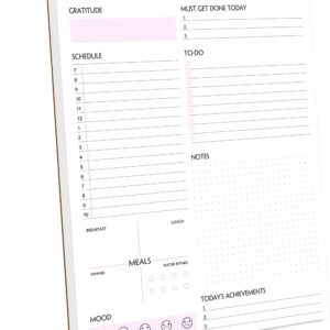 Daily Planner Notepad - Tear-Off Daily Planning Pad, Organizer with To Do Lists, Schedule, Appointment, Productivity Tracker, 50 Undated Sheets, 8.5 x 11 in