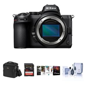 nikon z5 full frame mirrorless camera - bundle with 32gb sd card, shoulder bag, corel pc software suite, cleaning kit