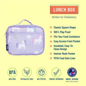 Wildkin 15 Inch Kids Backpack Bundle with Lunch Box Bag (Unicorn)