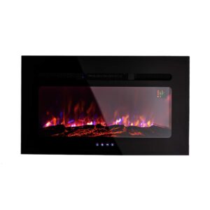 camper comfort rv 30" log design flush mount fireplace | electric fireplace | fireplace heater