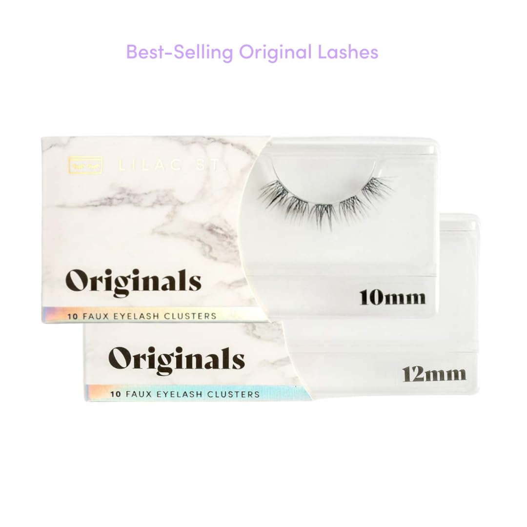 Lilac St - Starter Kit - Includes 2-Pack of Original Lashes, Clear Lash Glue, Lash Applicator- Soft, Natural Look - Long-Lasting, Lightweight, Reusable - Vegan & Cruelty Free