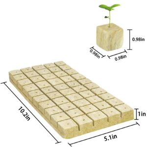 Halatool 1 Inch Rockwool Cubes Garden Stonewool Grow Cubes Starter Plugs for Hydroponics Soilless Cultivation Clone Plants Germination Start (4 Sheets of 200 Cubes)