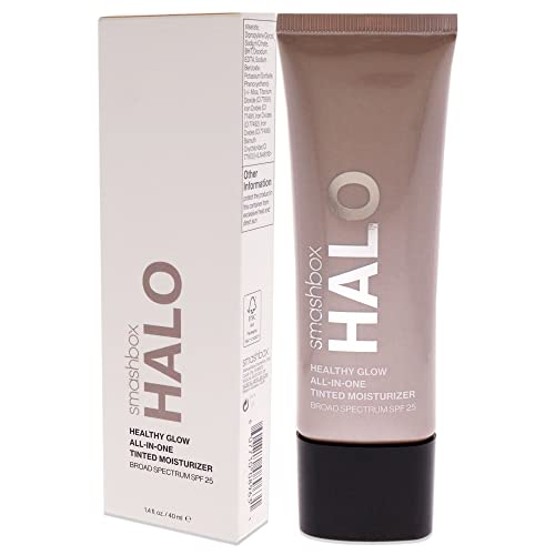 Halo Healthy Glow All-In-One Tinted Moisturizer SPF 25 with Hyaluronic Acid, Light to Medium Coverage, Dewy Finish, Oil-free, Sweat and Humidity Resistant