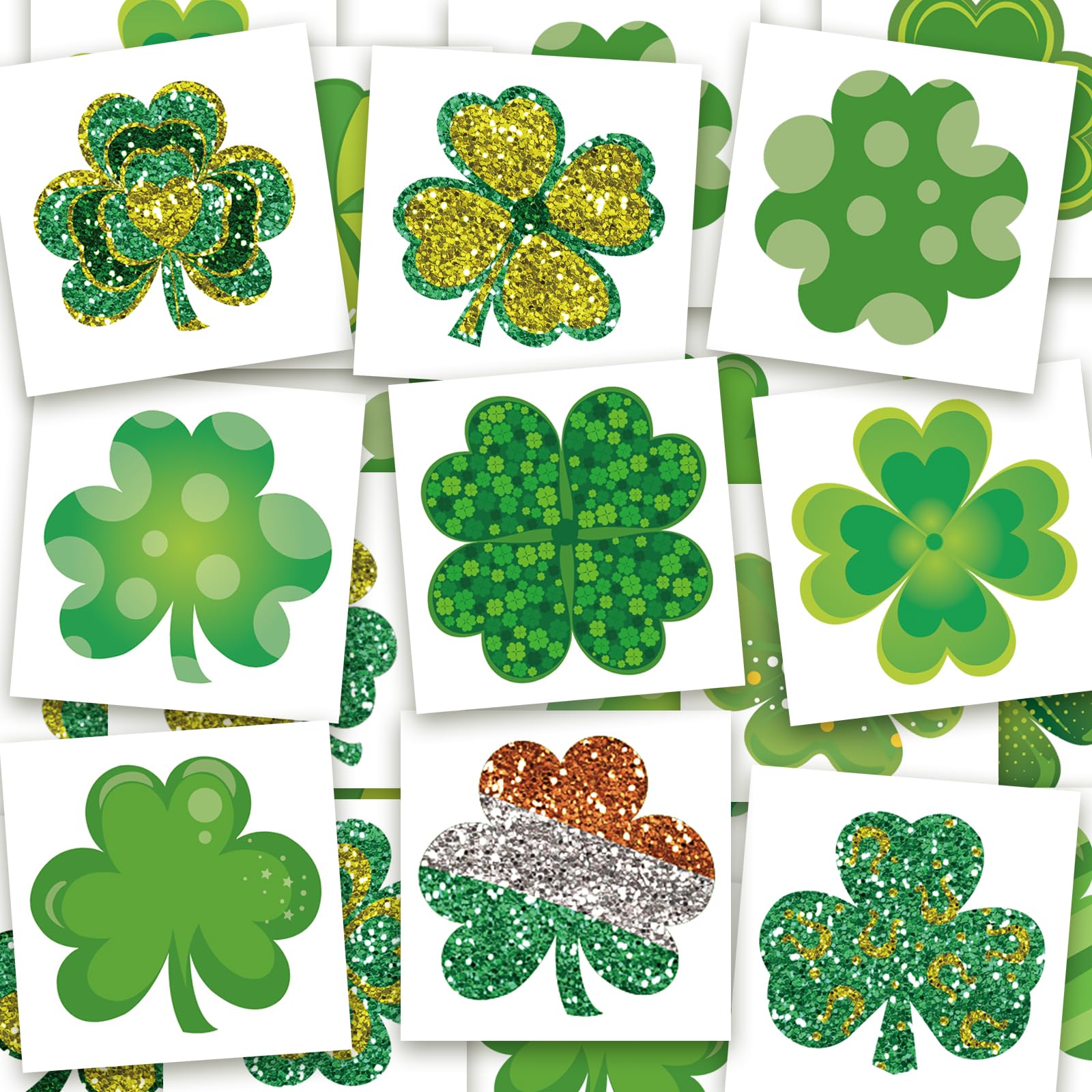 100 PCS Shamrock Tattoo Stickers St. Patrick's Day Accessories Temporary Tattoos Clover Tattoos Irish Tattoos for St Patricks Day Decorations Party Favors