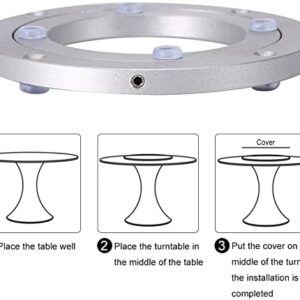 Dining Table Turntable, Heavy Duty Aluminium Alloy Rotating Bearing Swivel Plate Tabletop Round Smooth Turntable for Kaleidoscopes Tabletop Serving Trade Show Displays(6 Inch)