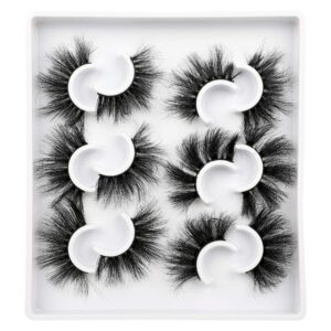 Mink Lashes Fluffy Eyelashes Dramatic Long Wispy Fake Eyelashes Thick 6 Styles Mixed Luxury Russian Strip D Curl False lashes Soft Handmade Reusable Lashes Pack