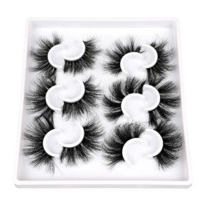 Mink Lashes Fluffy Eyelashes Dramatic Long Wispy Fake Eyelashes Thick 6 Styles Mixed Luxury Russian Strip D Curl False lashes Soft Handmade Reusable Lashes Pack