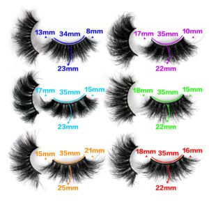 Mink Lashes Fluffy Eyelashes Dramatic Long Wispy Fake Eyelashes Thick 6 Styles Mixed Luxury Russian Strip D Curl False lashes Soft Handmade Reusable Lashes Pack