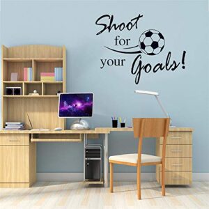 SITAKE Soccer Stickers, “Shoot for Your Goals” Wall Art Soccer Ball Stickers Decals for Kids Room, Football Vinyl Sticker for Boys Bedroom Playroom Living Room Window Door Decoration, 23.6 x 31.5 in