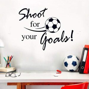 SITAKE Soccer Stickers, “Shoot for Your Goals” Wall Art Soccer Ball Stickers Decals for Kids Room, Football Vinyl Sticker for Boys Bedroom Playroom Living Room Window Door Decoration, 23.6 x 31.5 in