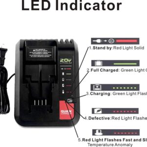 Anopiw PCC692L Upgraded Replace Porter Cable or Black and Decker 20V MAX Lithium Battery Charger LCS1620 LCS1620B LBXR20CK BDCAC202B PCC691L Compatible with Battery PCC680L PCC681L PCC682L PCC685L