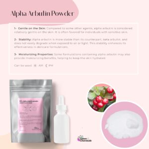 Pure Alpha-Arbutin Powder Snow White Powder 1 Oz. / 28 Grams 99% Pure DIY USP Grade.