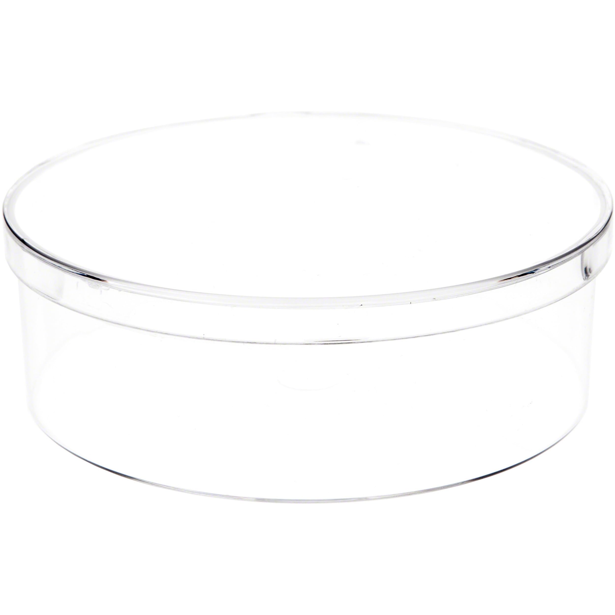 Pioneer Plastics 058C Clear Round Plastic Container, 4.375" W x 1.4375" H, Pack of 12